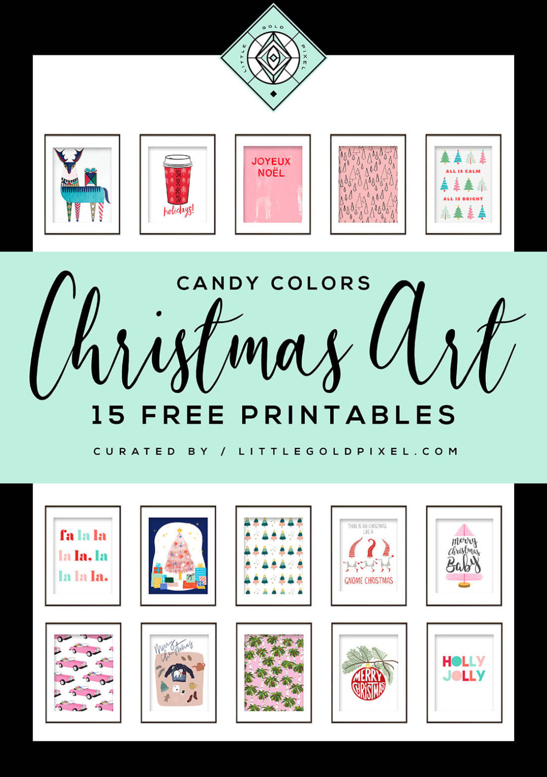15 Free Colorful Christmas Printables • Holiday Roundup • Little Gold Pixel