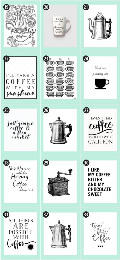 Coffee Free Printables: 180+ Ultimate Guide • Little Gold Pixel