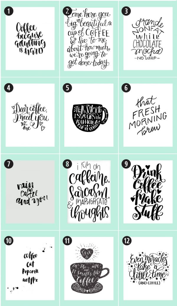 Coffee Free Printables: 180+ Ultimate Guide • Little Gold Pixel