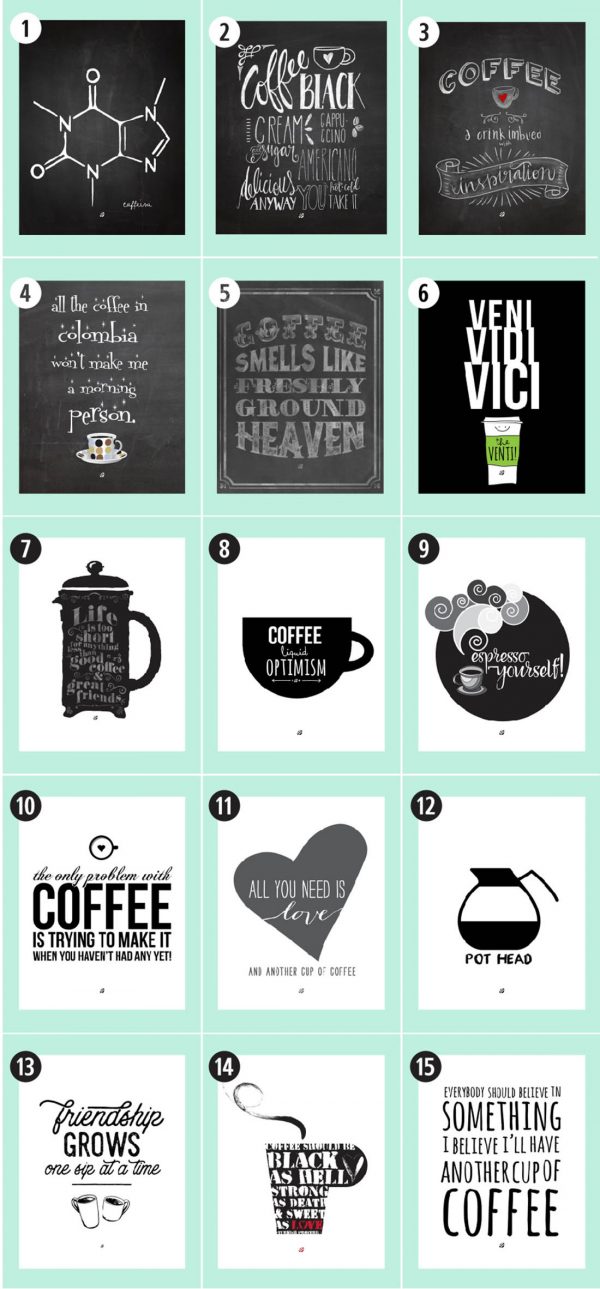 Coffee Free Printables: 180+ Ultimate Guide • Little Gold Pixel