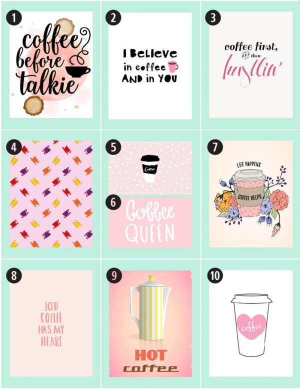 Coffee Free Printables: 180+ Ultimate Guide • Little Gold Pixel