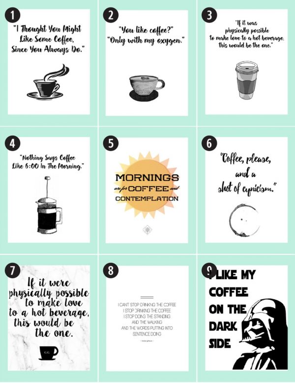 Coffee Free Printables: 180+ Ultimate Guide • Little Gold Pixel