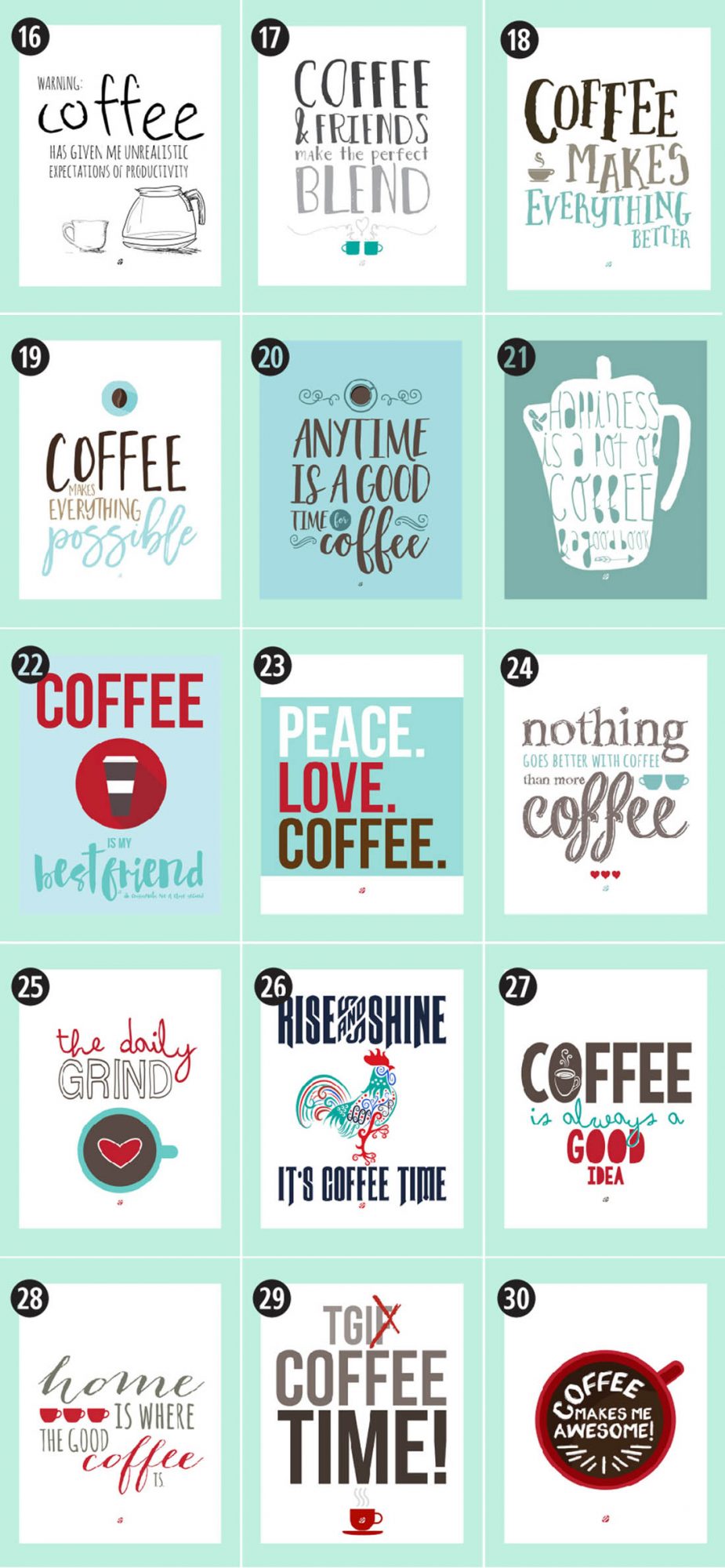 Coffee Free Printables: 180+ Ultimate Guide • Little Gold Pixel