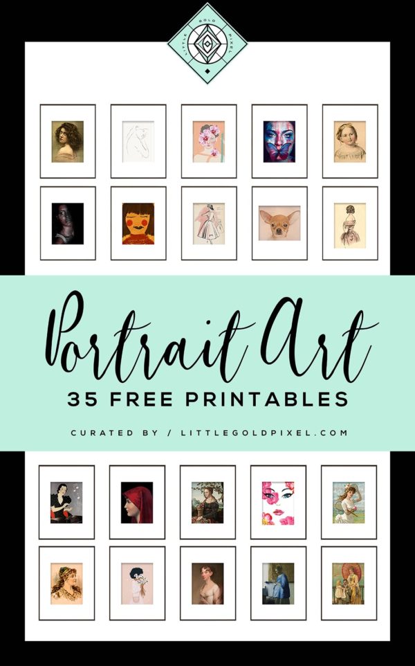 Free Portrait Art Printables for Your Gallery Walls • Little Gold Pixel