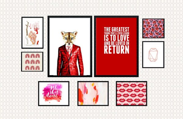 Red Theme Gallery Wall: Decorate by Color • Little Gold Pixel